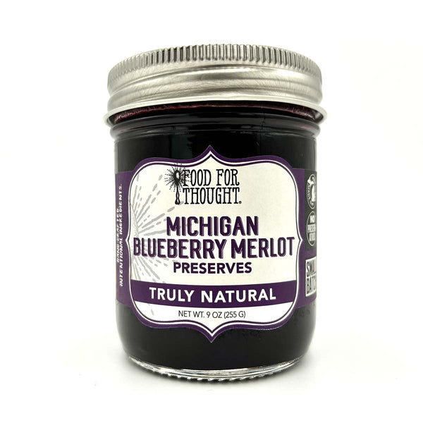 Truly Natural Michigan Blueberry Merlot Preserves – Food For Thought